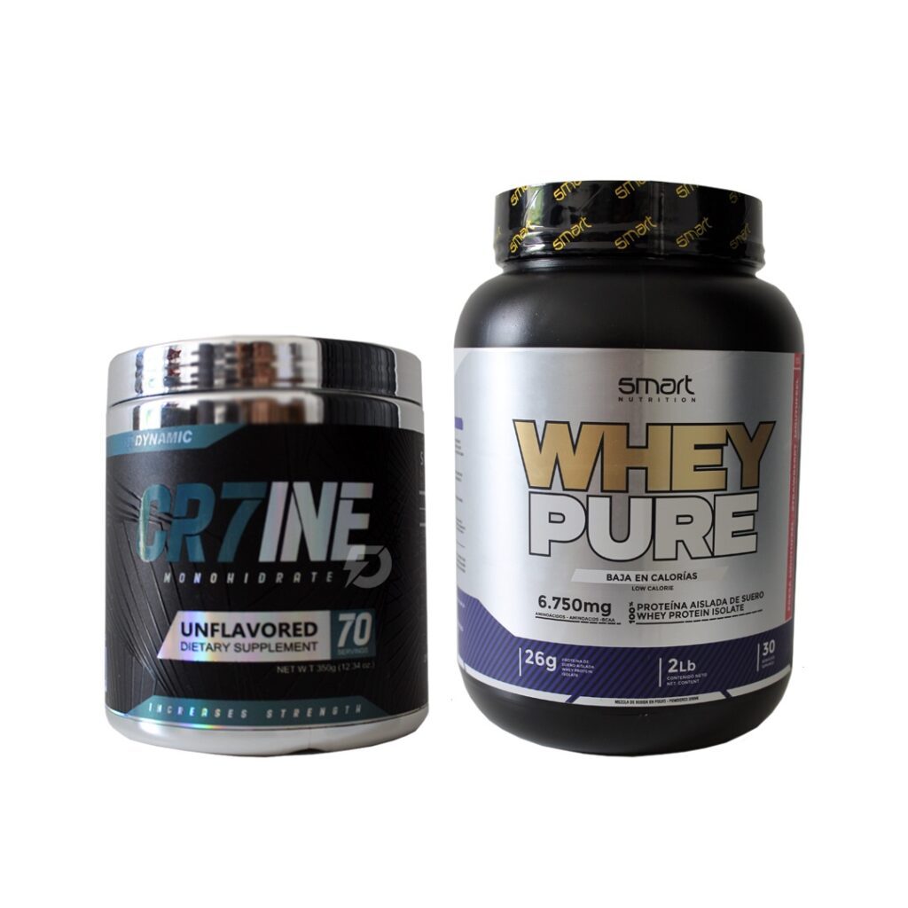 PROTEÍNA WHEY PURE 2 LIBRAS + CREATINA CR7 INE 350 GRAMOS - Onda Fitness